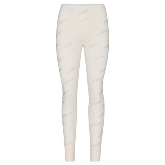 SKIMS | Pants & Jumpsuits | Skims Rhinestone Logo Pointelle Legging ...